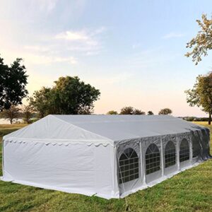 40'x20' PE Party Tent White - Heavy Duty Wedding Canopy Carport Shelter - with Storage Bags - by DELTA Canopies