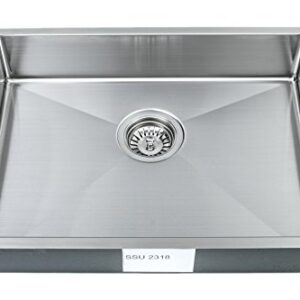 Wells Handcrafted 23-inch 18-gauge Undermount Single Bowl ADA Compliant Stainless Steel Kitchen Sink