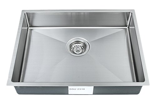 Wells Handcrafted 23-inch 18-gauge Undermount Single Bowl ADA Compliant Stainless Steel Kitchen Sink