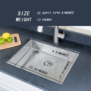 Wells Handcrafted 23-inch 18-gauge Undermount Single Bowl ADA Compliant Stainless Steel Kitchen Sink