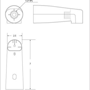 Westbrass 7" Tub Spout for Copper Pipe, Oil Rubbed Bronze, E5074-1F-12