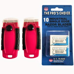 razor scraper combo 2 pack with 10 razor blades us made