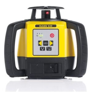 leica r640,rebasic, alkaline rugby 640 1650-feet self leveling horizontal, vertical, 90 degree beam, manual dual slope, rotary laser kit with rod eye basic receiver, yellow