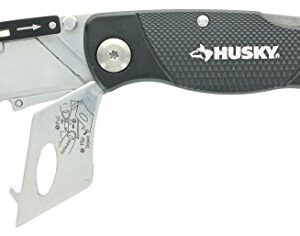 Husky Folding Sure-Grip Lock Back Utility Knives Multi Pack (3 Piece Set: 3 x Husky Knives w/ Blades) (Colors Vary)