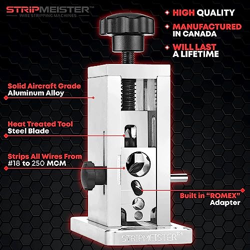 StripMeister Original Drill-Powered Wire Stripper Machine - Manual Wire Stripping Made Easy, Copper Wire Stripper, Drill Wire Stripper, Electric Wire Stripping & Stripping Tool Drill Attachment