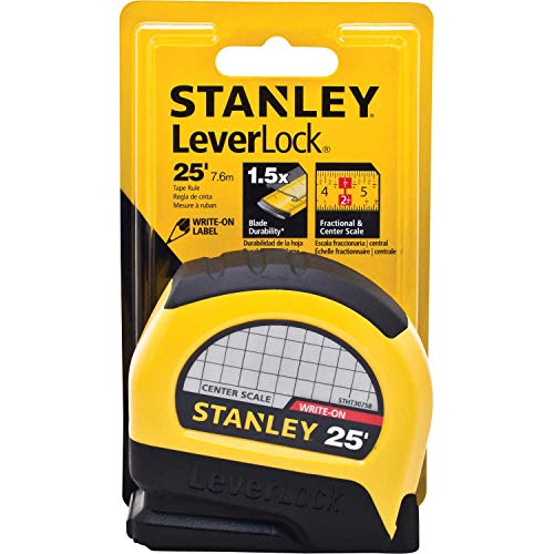 STANLEY STHT30758L Center Read Tape, 25-Feet x 1-Inch