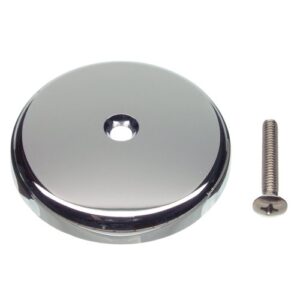 danco single tub drain overflow plate | one hole | screw included, chrome (89052)