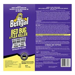 Bengal Bed Bug and Flea Killer Aerosol Spray with Insect Growth Regulator, 17.5 Oz. Aerosol Can