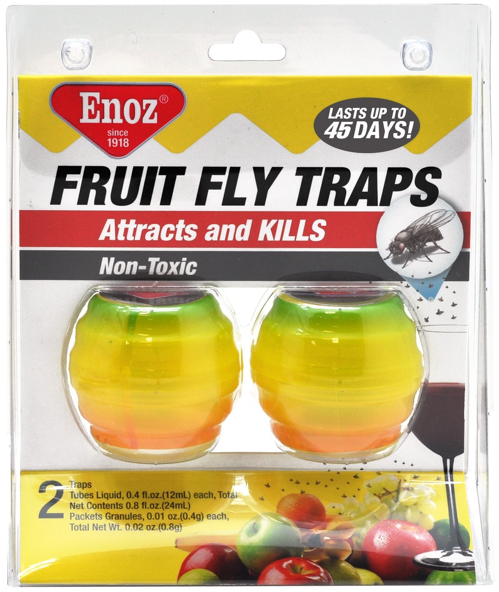 Enoz Fruit Fly Trap, Twin Pack