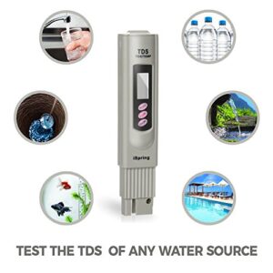 iSpring TDS 3-Button Digital Water Quality Test Meter with Temperature Test Function