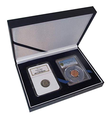 Display Leatherette Box NGC/PCGS/Premier/Lil Bear Coin Two 2 Slab Certified