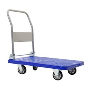 jorestech platform cart folding dolly foldable warehouse moving push hand truck (660 lbs pvc wheels)