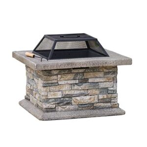 christopher knight home crestline outdoor fire pit, natural stone