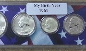 1961-5 Coin Birth Year Set in American Flag Holder Uncirculated