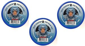 milrose 70885 blue monster 1/2 inch x 1429 inch blue teflon tape (3 pack)