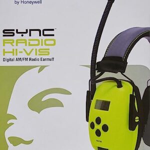 Howard Leight by Honeywell Sync Hi-Visibility Digital AM/FM Radio Earmuff (1030390),Bright Yellow/Green, Unisex