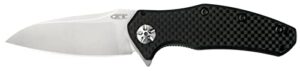 zero tolerance 0770cf folding knife; 3.25” high-performance crucible s35vn steel blade, stonewashed finish, carbon fiber handle, speedsafe assisted opening, liner lock, reversible pocketclip; 3 oz , black