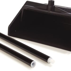 SPARTA Plastic Dust Pan, Upright Pan With 2 Piece Handle For Cleaning, 11 X 12 X 3.5 Inches, Black