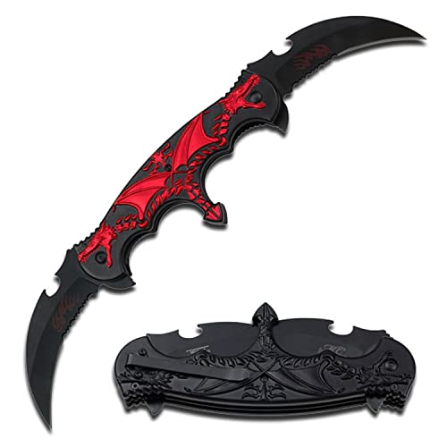 MC-A004BR-MC Masters Collection Mc-A004BR Fantasy Folding Knife, 6",Red