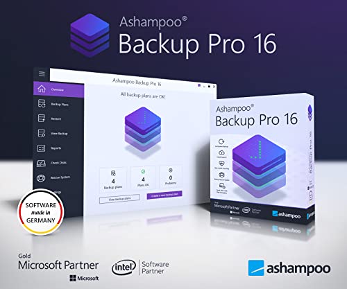 Ashampoo Backup Pro 16 - 3 PC Family License - Compatible with Windows 11, 10 - Unlimited time license