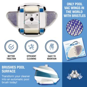 Sweep Fins Pool Vac Wings Replacement Kit for Hayward Pool Vacuum Models - Wings with Bristles That Brush Plaster, Pebble and Vinyl Surfaces