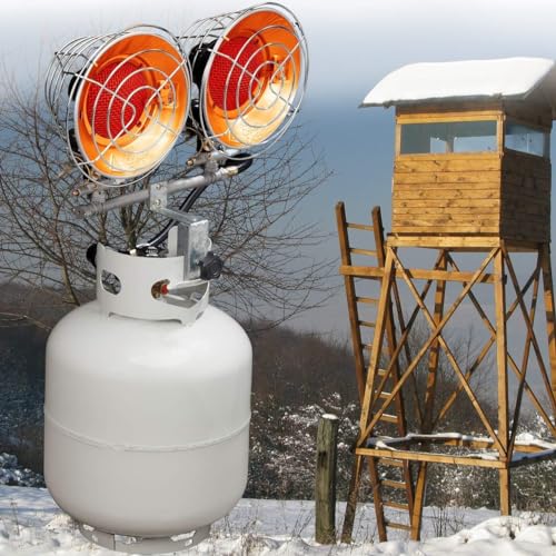 ProCom Tank-Top Propane Heater - Double Burner, 30,000 BTU, Model# PCTT30, Silver