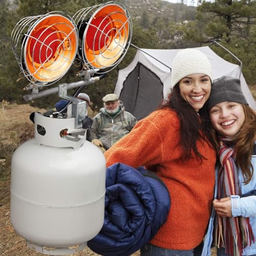 ProCom Tank-Top Propane Heater - Double Burner, 30,000 BTU, Model# PCTT30, Silver