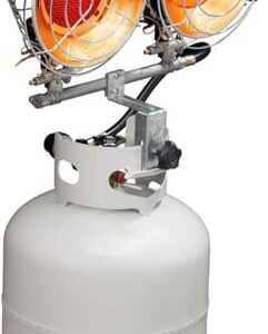 ProCom Tank-Top Propane Heater - Double Burner, 30,000 BTU, Model# PCTT30, Silver