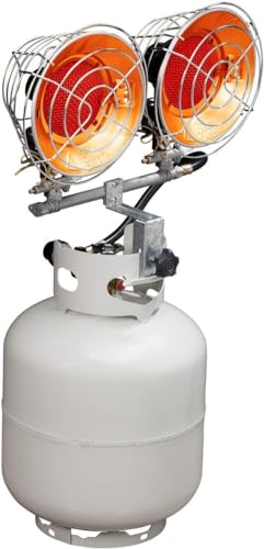 ProCom Tank-Top Propane Heater - Double Burner, 30,000 BTU, Model# PCTT30, Silver