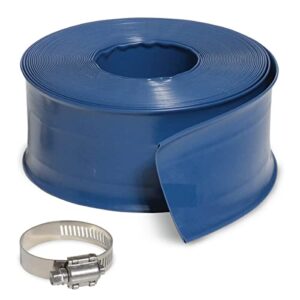 milliard 50 ft heavy duty backwash hose, great for water disposal - weather and chemical resistant - 2 inch diameter