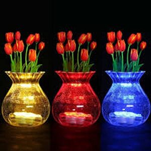 JYtrend Super Bright LED Floral Tea Light Submersible Lights for Party Wedding (White, 20 Pack)