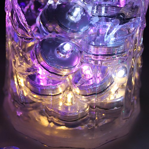 JYtrend Super Bright LED Floral Tea Light Submersible Lights for Party Wedding (White, 20 Pack)