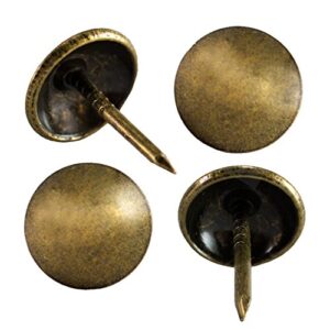 decotacks 100 pcs/box upholstery tacks upholstery nails ∅7/16" head x 1/2" long shank antique brass dx0511ab