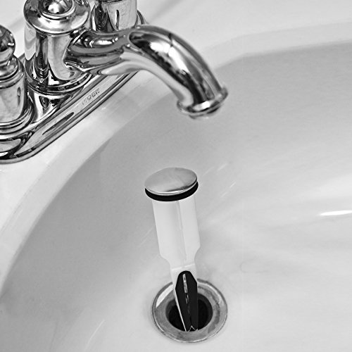 PF WaterWorks PF0250 EasyPOPUP Patented Universal Bathroom Sink Pop-Up Stopper, Easy Install/Remove Design, No Disassembly, Fits BallRod Pop-Up Drains, 5-1/2 in Tall 1.5 in. Cap Dia. Chrome