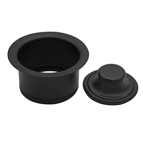 Westbrass D2082-62 3-1/2" Extra-Deep Collar Kitchen Sink Waste Disposal Flange & Stopper, Matte Black