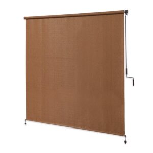 Coolaroo Exterior Roller Shade, Cordless Roller Shade with 90% UV Protection, No Valance, (6' W X 6' L), Mocha