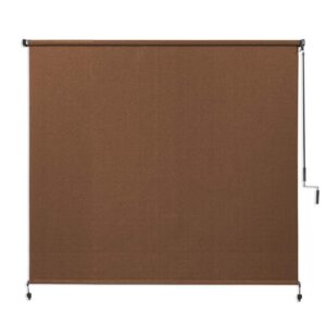 Coolaroo Exterior Roller Shade, Cordless Roller Shade with 90% UV Protection, No Valance, (6' W X 6' L), Mocha