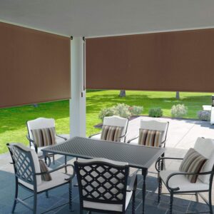 Coolaroo Exterior Roller Shade, Cordless Roller Shade with 90% UV Protection, No Valance, (6' W X 6' L), Mocha