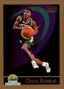 1990 skybox basketball rookie card (1990-91) #263 dana barros