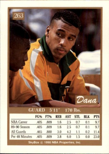 1990 SkyBox Basketball Rookie Card (1990-91) #263 Dana Barros