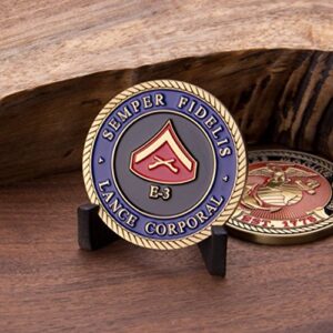 Marine Corps E3 Challenge Coin! USMC LCpl Rank Military Coin. Lance Corporal Challenge Coin! Designed by Marines for Marines - Officially Licensed Product!