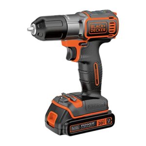 black+decker 20v max* powerconnect 3/8 in. cordless drill/driver with autosense kit (bdcde120c)