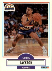 1990 fleer update basketball rookie card (1990-91) #u25 chris jackson