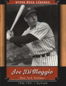 2001 upper deck legends baseball card #40 joe dimaggio