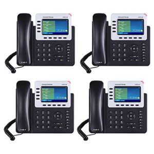 grandstream gxp2140 4-line ip phone, 4.3 lcd, poe, bluetooth. bundle of 4