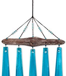 Sunset Vista Design Studios Sea Breeze Glass Wind Chime, Turquoise