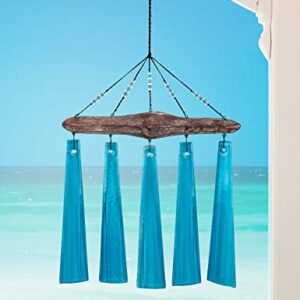 Sunset Vista Design Studios Sea Breeze Glass Wind Chime, Turquoise