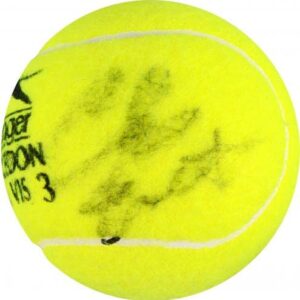 Martina Navratilova & Chris Evert Dual Autographed Wimbledon Logo Tennis Ball - Autographed Tennis Balls