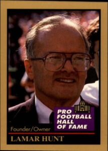 1991 enor pro football hof football card #70 lamar hunt