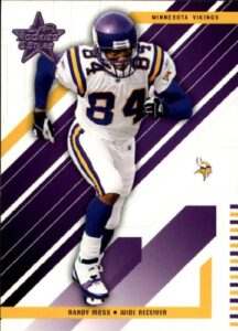 2004 leaf rookies and stars baseball card #53 randy moss